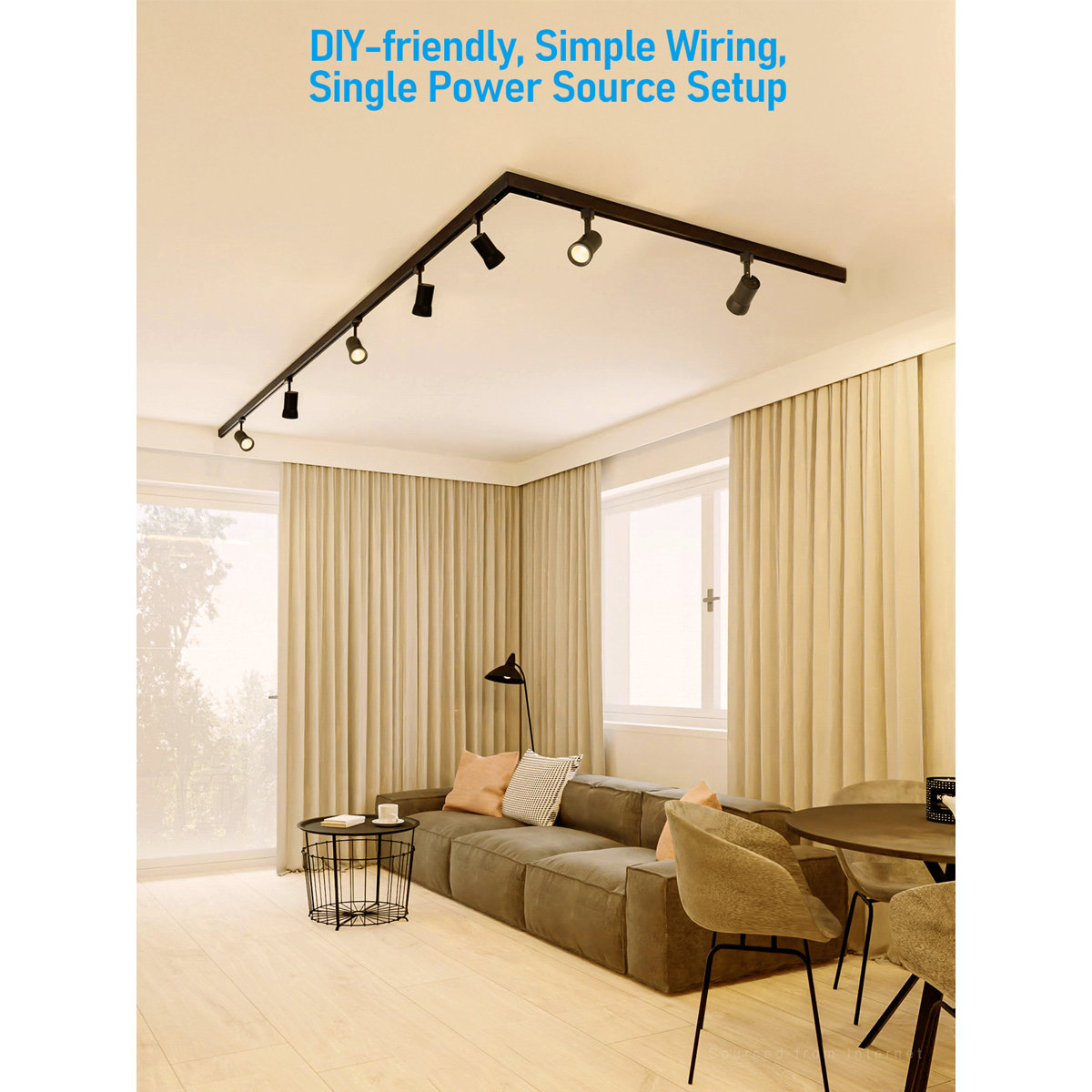 LEDVANS Track Light Kits, Base Package includes 3 x 10W Track Lighting Heads(Warm White) + 2 x H ...